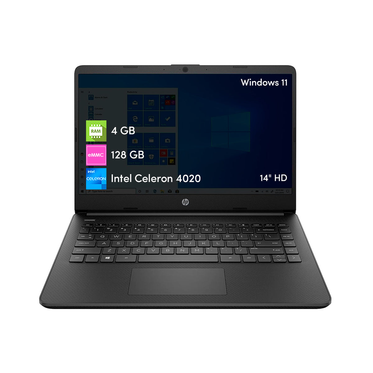 Notebook HP Celeron 4GB 128GB 14" HD Win11 Negro– Mr Click Chile