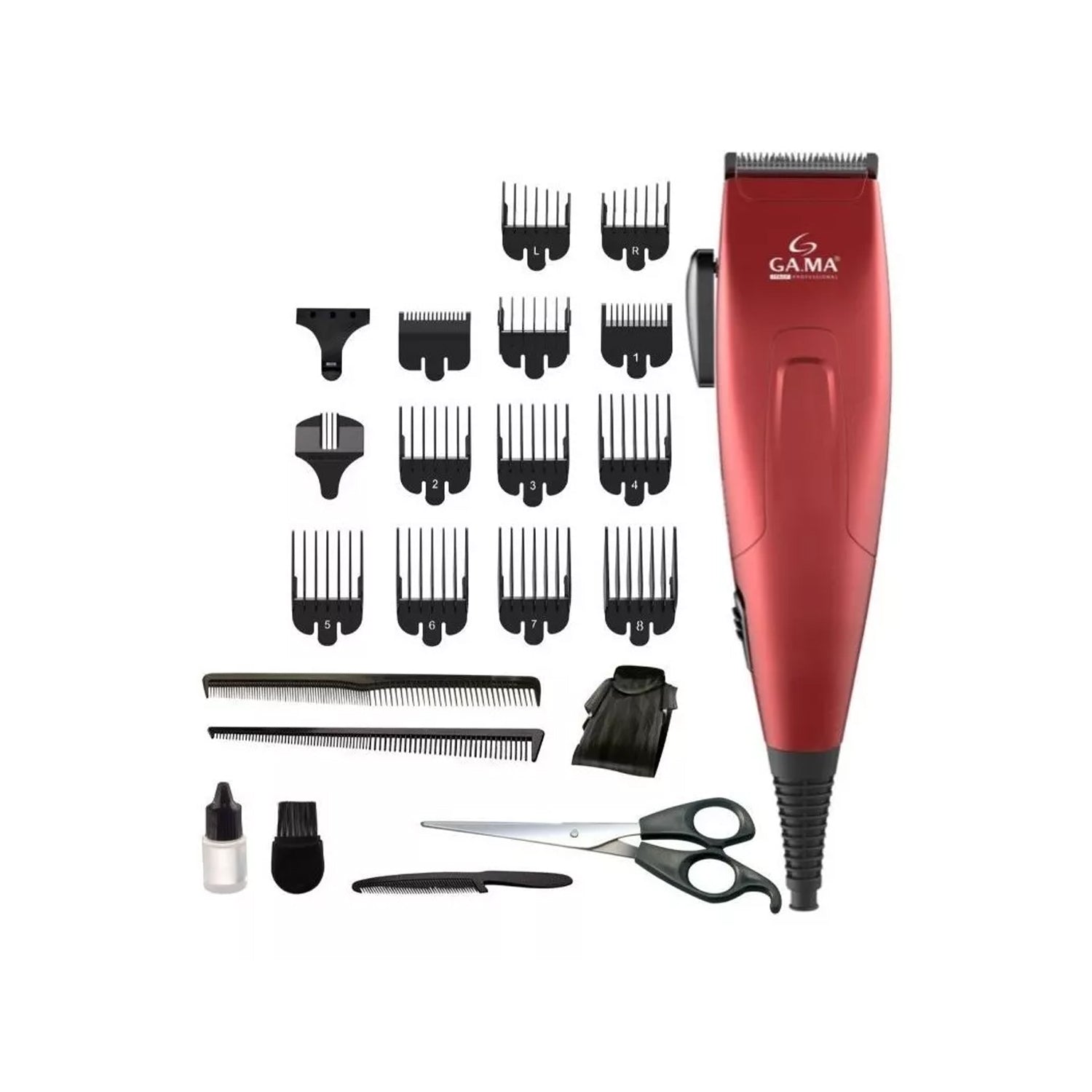 Cortadora de Pelo Gama GM 562 + 24 Accesorios Rojo– Mr Click Chile