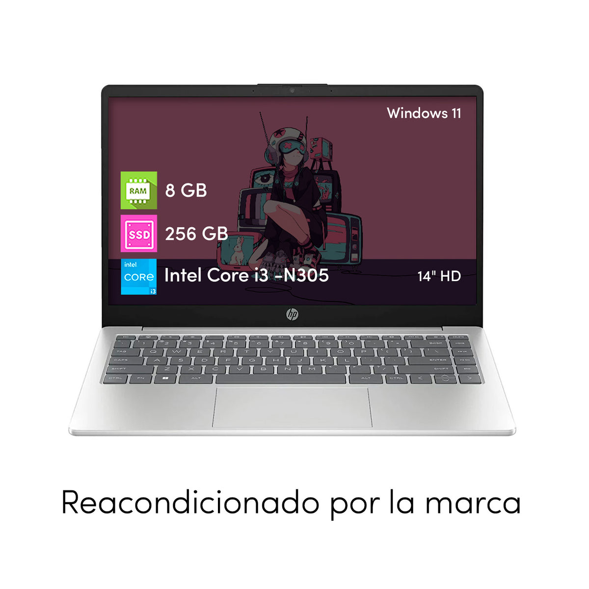 Notebook HP i3 8GB 256GB SSD 14" HD Win11– Mr Click Chile