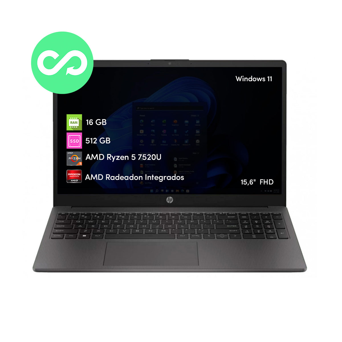 Notebook HP Ryzen 5 16GB 512GB 15.6 FHD Win11– Mr Click Chile